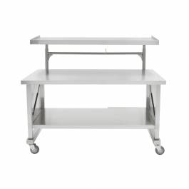 Blickman Back Table with Pneumatic Assisted Adjustable Height Overshelf