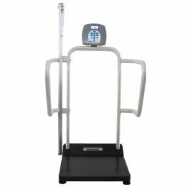 Digital Platform Scale Extra Wide with Handrails & Height Rod