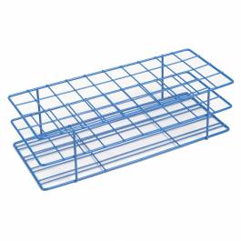 Heathrow Scientific 120767 40-Well Coated Wire Rack Fits 22-25mm Tubes Blue