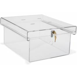 OmniMed 183010 X-Large Clear Acrylic Refrigerator Lock Box with Key Lock