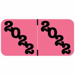 Arden 22-JPYM-T4 Jeter Compatible 2022 Year Labels Pink 3/4"Hx1 1/2"W
