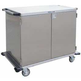 Lakeside Two Door Stainless Steel Case Carts 36" Width Wire Shelf