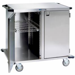 Lakeside Two Door Stainless Steel Case Carts Two 13.5" W Wire Shelf