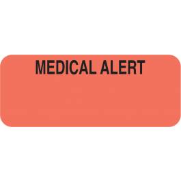 Arden Label A1031 Medical Alert Label Black Font on Fluorescent Red