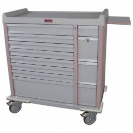 Harloff AL294BOX Aluminum 294 Unit-Dose Medication Cart Key Locks