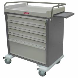 Harloff AL64MDBIN Aluminum 64 Bin Multi-Dose Medication Cart Key Lock