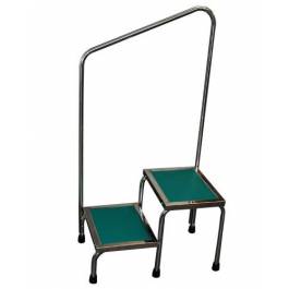 MRI Non-Magnetic Narrow Double Step Stool with Handrail FSM1731-01