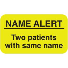 Name Alert Two Patients With Same Name Fluorescent Chartreuse MAP1050