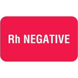 Arden Label MAP1720 Rh Negative Label Pre-Printed Medical Chart Label