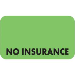 Arden Label MAP2870 No Insurance Label 1 1/2" x 7/8" Fluorescent Green