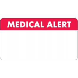 Arden Label MAP3420 Medical Alert Label Top White Font On Red White
