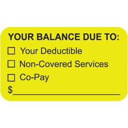 Your Balance Due To Label 1 1/2" x 7/8" Fluorescent Chartreuse MAP3720