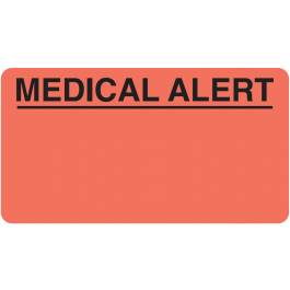 Arden Label MAP5180 Medical Alert Label Top Black Font on Fl Red