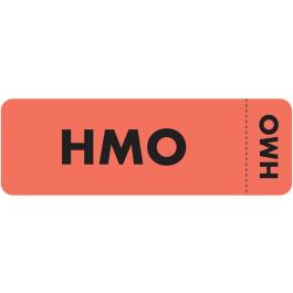 HMO Label 3" x 1" Wrap Around Style Fluorescent Red MAP6450