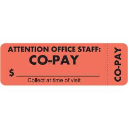 Attention Office Staff Label Wrap Style Fluorescent Red MAP6460