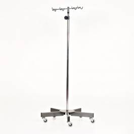 MCM210-RT Stainless Steel 5-Leg IV Pole with 8-Hook Rake Top