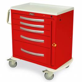 Harloff MPA3024B05 A-Series Aluminum Crash Cart 5-Drawer Breakaway Lock