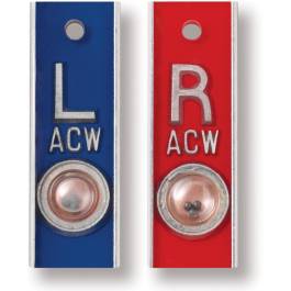 Aluminum Vertical Position Markers 1/2" L & R With Initials PAP03-V