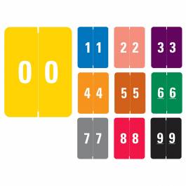 Smead XLCC Match SMNM Series Color Code End-Tab Numeric Laminated Label