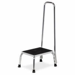 Clinton T-50 Chrome Standard Step Stool with Hand Rail