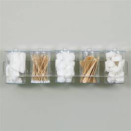Clinton Clear Acrylic Wall Mounted Sundry Jar Rack T-88