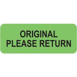 Original Please Return Label 2 1/4" x 7/8" Fluorescent Green UL806