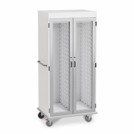 UM2652HG Double Wide 2 Columns Tall Storage Cart Glass Doors