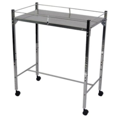 MRI Non-Magnetic Utility Table with Top Shelf & Guard Rails
