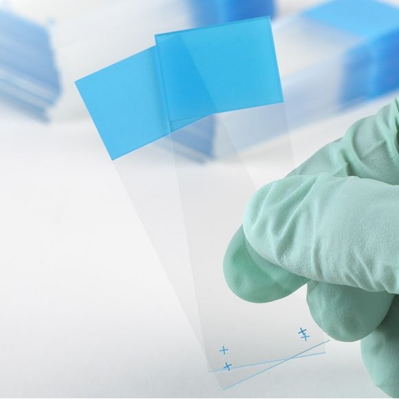 Positive Charged Microscope Slides Color Coded 90° Ground Edges 90° Corners