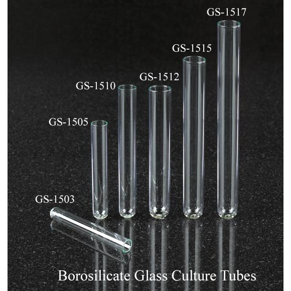 12x75mm Borosilicate Glass Culture Tube 6mL Round Bottom Globe 1505