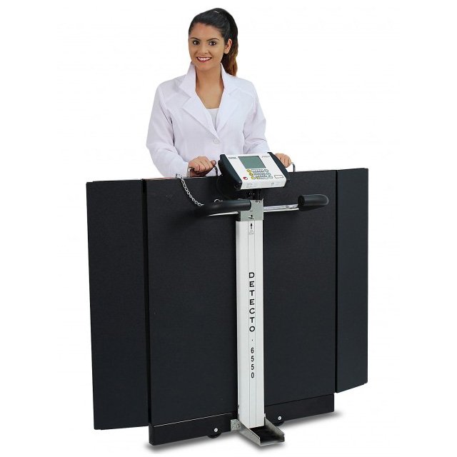 Detecto 6550 Folding Portable Digital Wheelchair Scale 1000lb Capacity