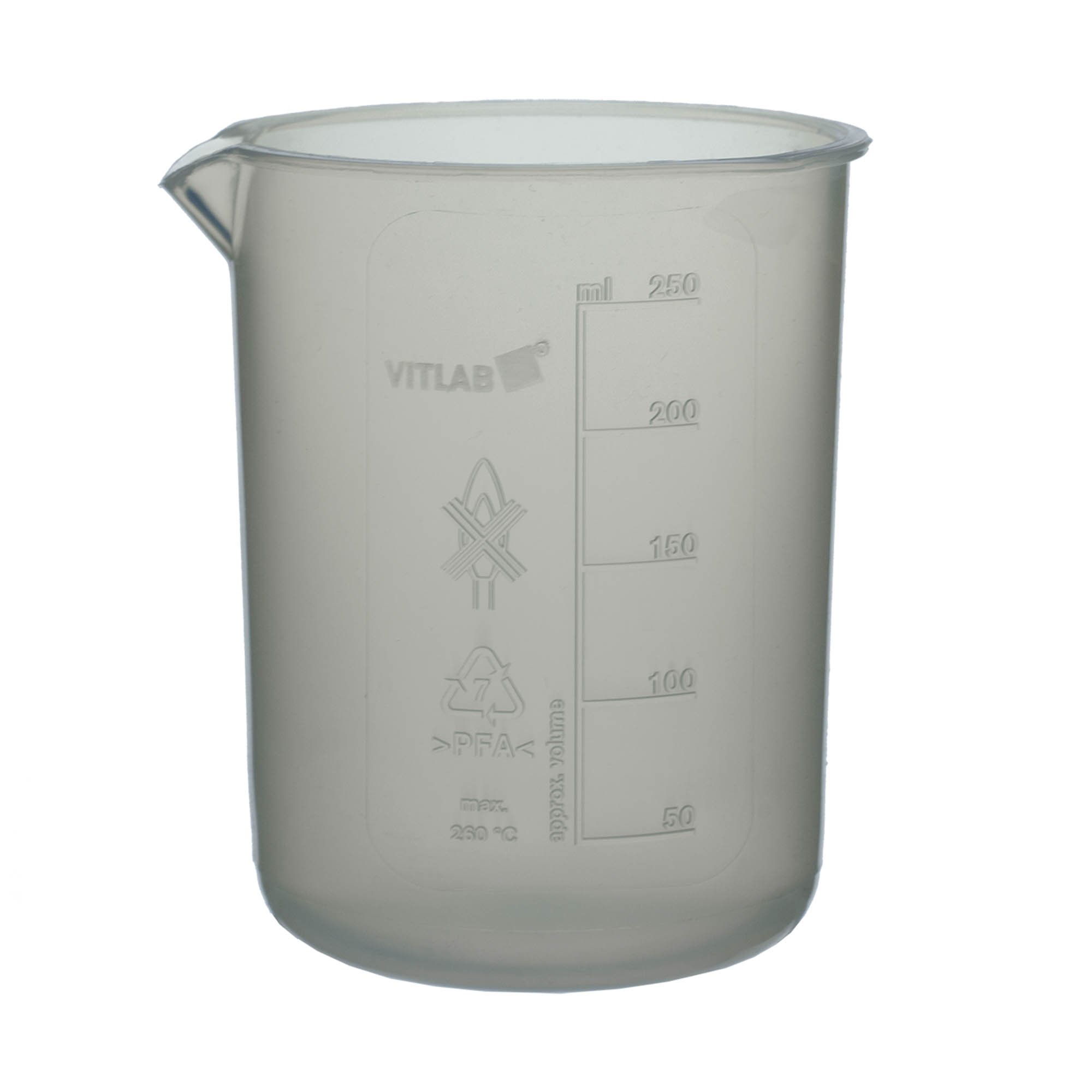 BrandTech PFA Low Form Griffin Beaker with Molded Graduations
