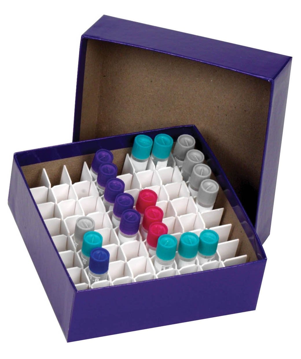 Cardboard Cryogenic Vial Color Box & Lid Heathrow Scientific