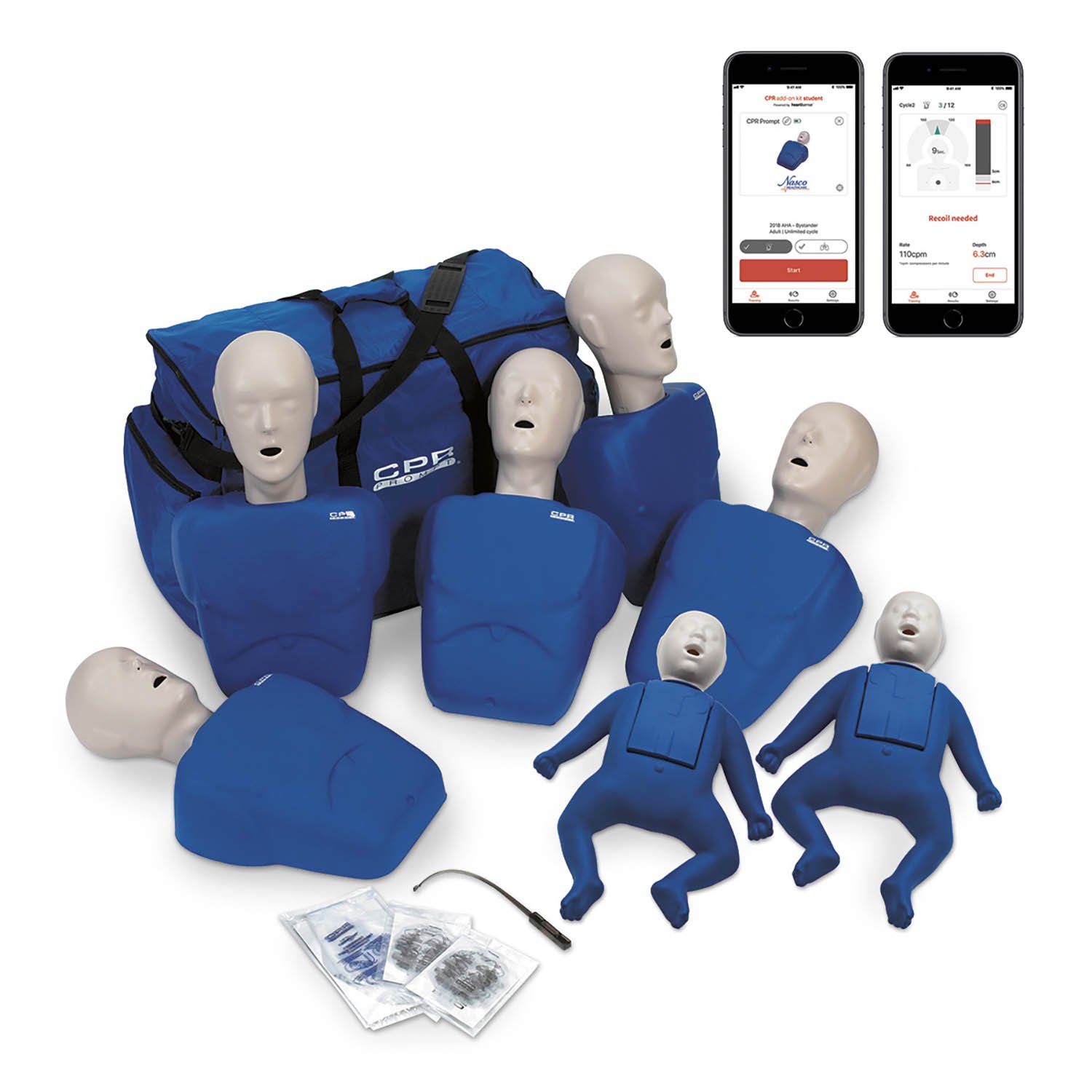 LF06700A CPR Prompt Plus Adult/Child Infant Blue Manikin Training 7-Pack