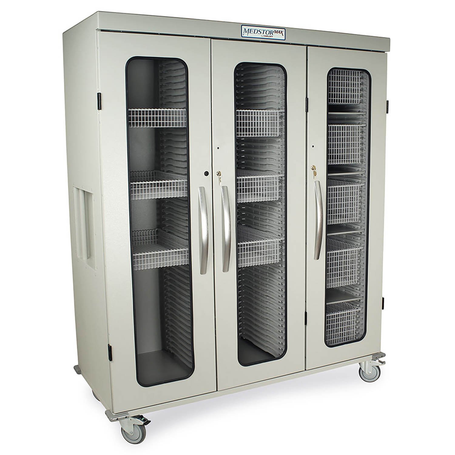 Harloff MSPM83-00GK Triple Column Medical Storage Cabinet Glass Doors ...