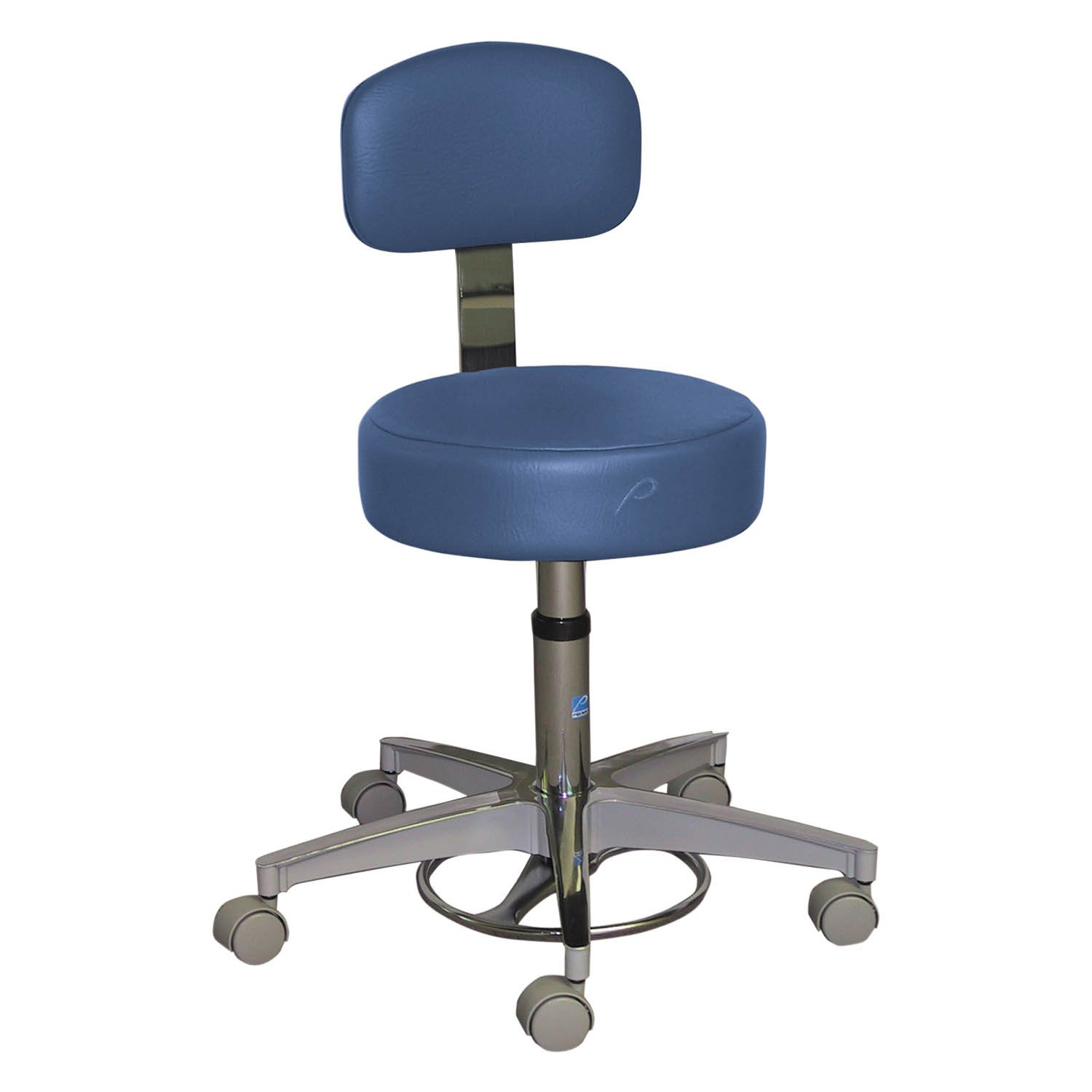 Pedigo P-527-GS Foot Operated Pneumatic Stool with Backrest