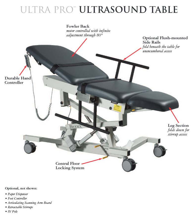 Biodex 058-720 Ultra Pro Ultrasound Sonography Table