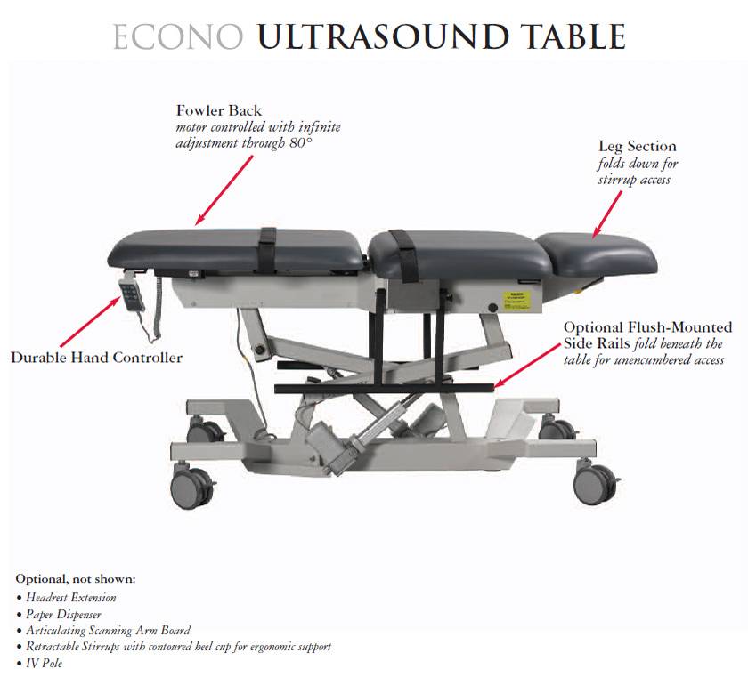 Biodex 058-726 Econo Ultrasound Table 115 VAC
