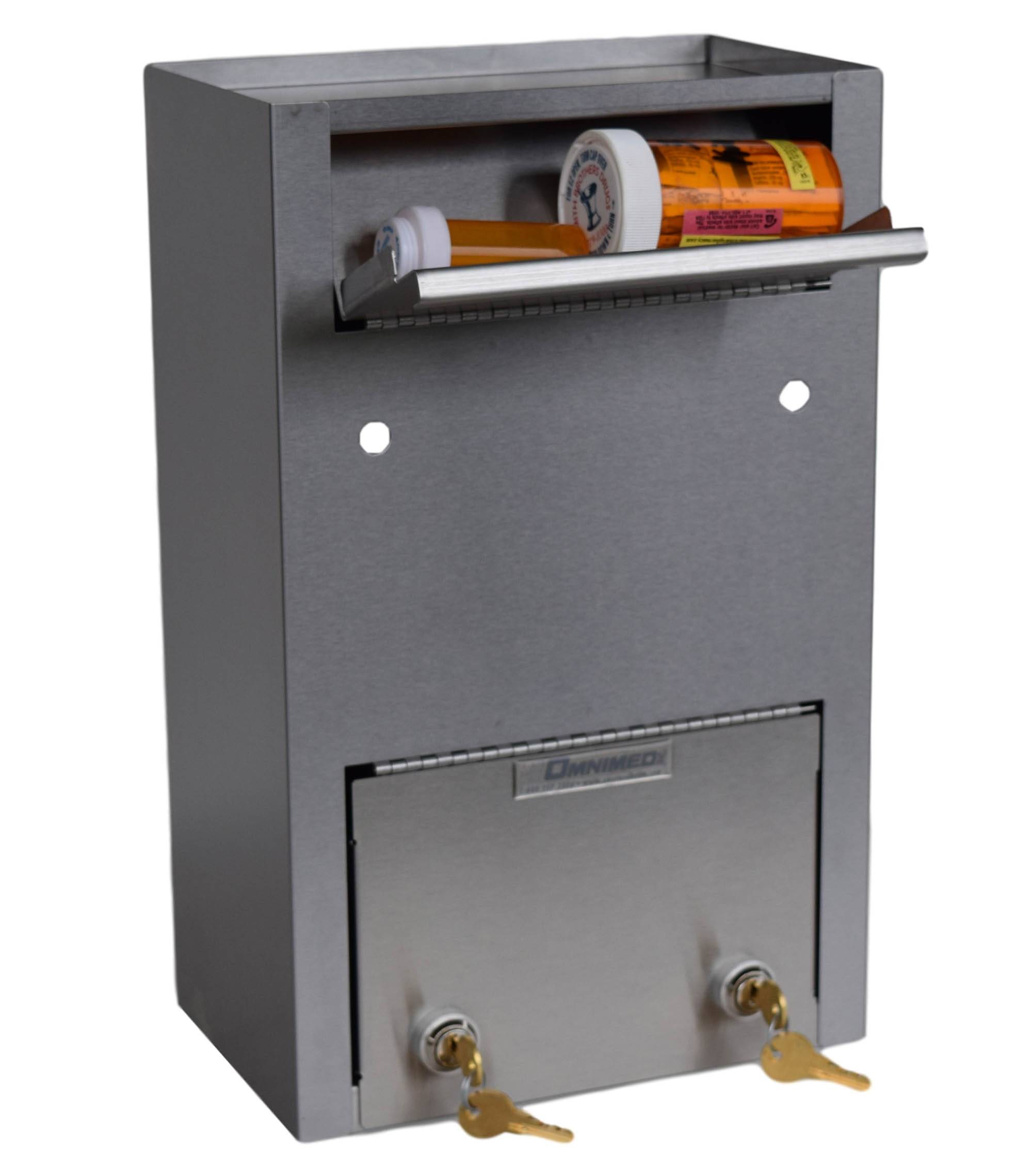 OmniMed 181750 Stainless Steel Medication Dropbox Disposal Cabinet