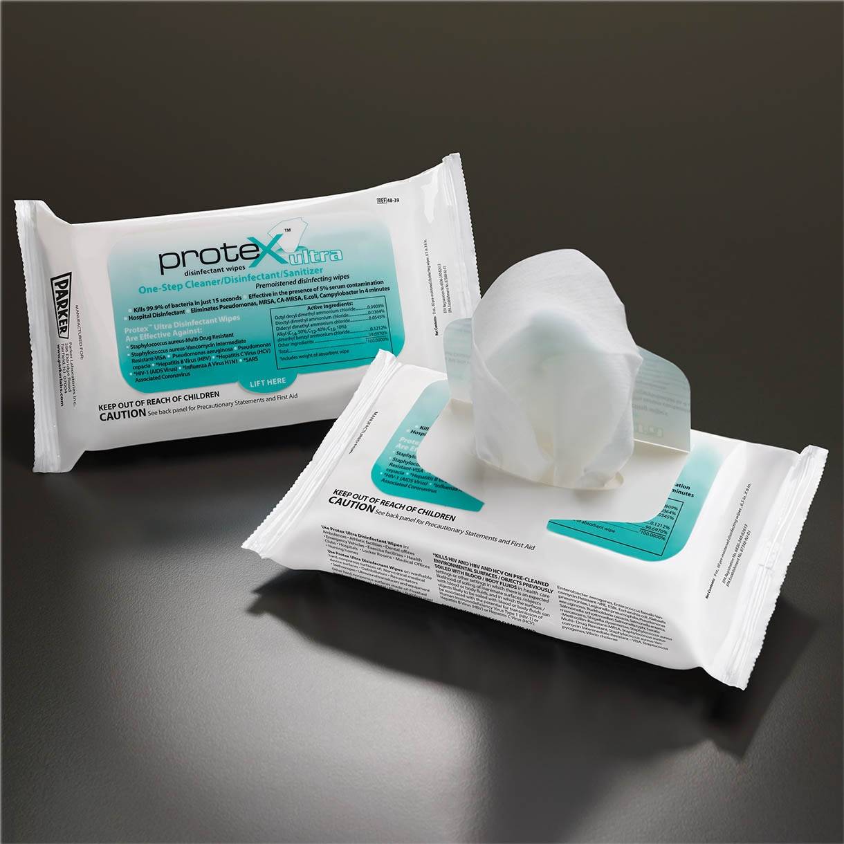 Parker Labs 46-39 Protex Disinfectant Wipes Softpack