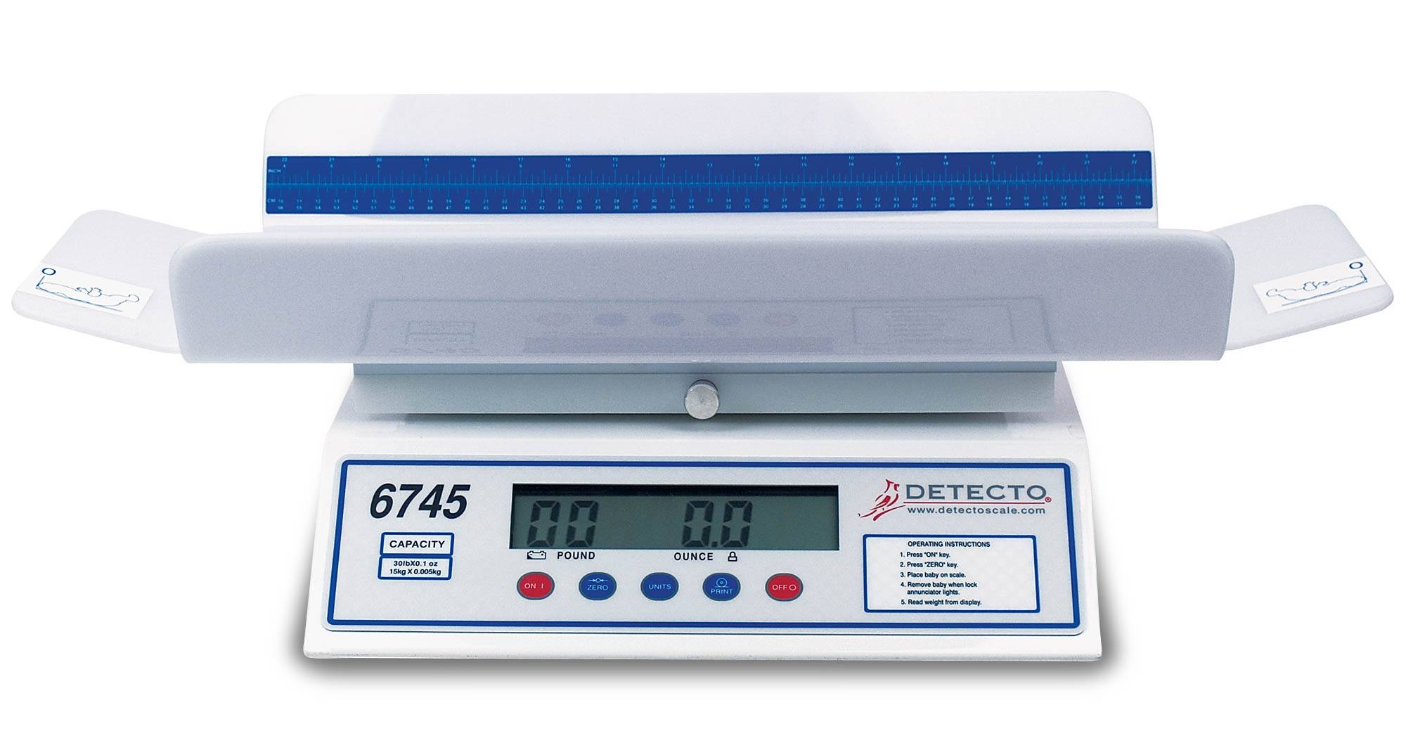 Detecto 6745 Digital Baby Scale 30lbs Capacity