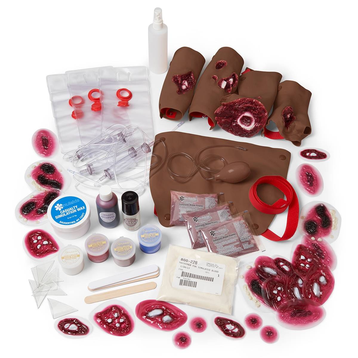 Life/form 800-816B Multiple Casualty Wound Simulation Kit - Dark