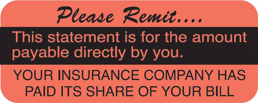 Arden Label A1027 Please Remit Label Fluorescent Red