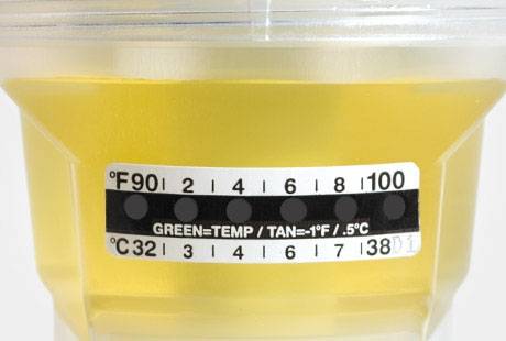 Liquid Crystal Temperature Strip for Urine Collection Containers Globe ...