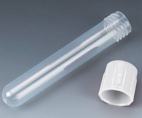 12x75mm Test Tubes Polypropylene 5mL with Attached Screw Caps Globe ...