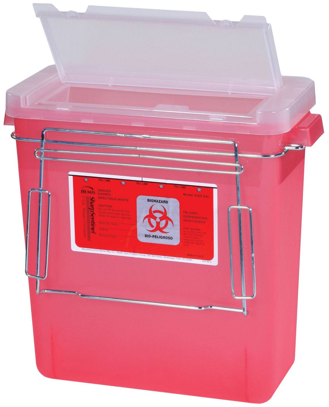 Harloff 684802 Three Gal Sharps Container with Mounting Bracket