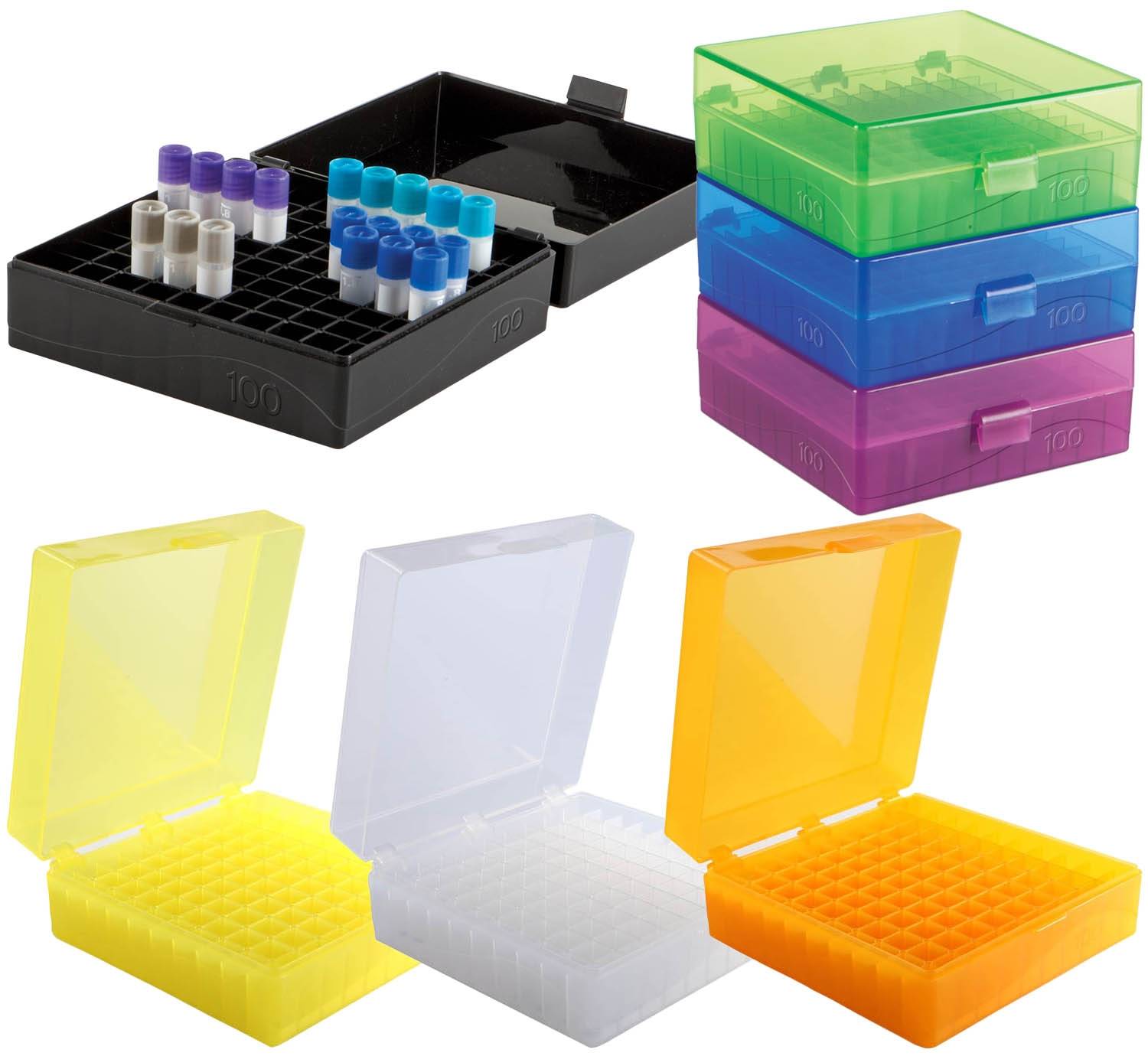 Heathrow 100-Well Hinged Lid Microtube Cryogenic Vial Storage Box