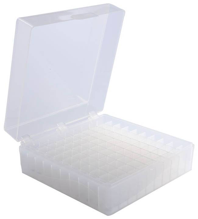 Heathrow 100-Well Hinged Lid Microtube Cryogenic Vial Storage Box