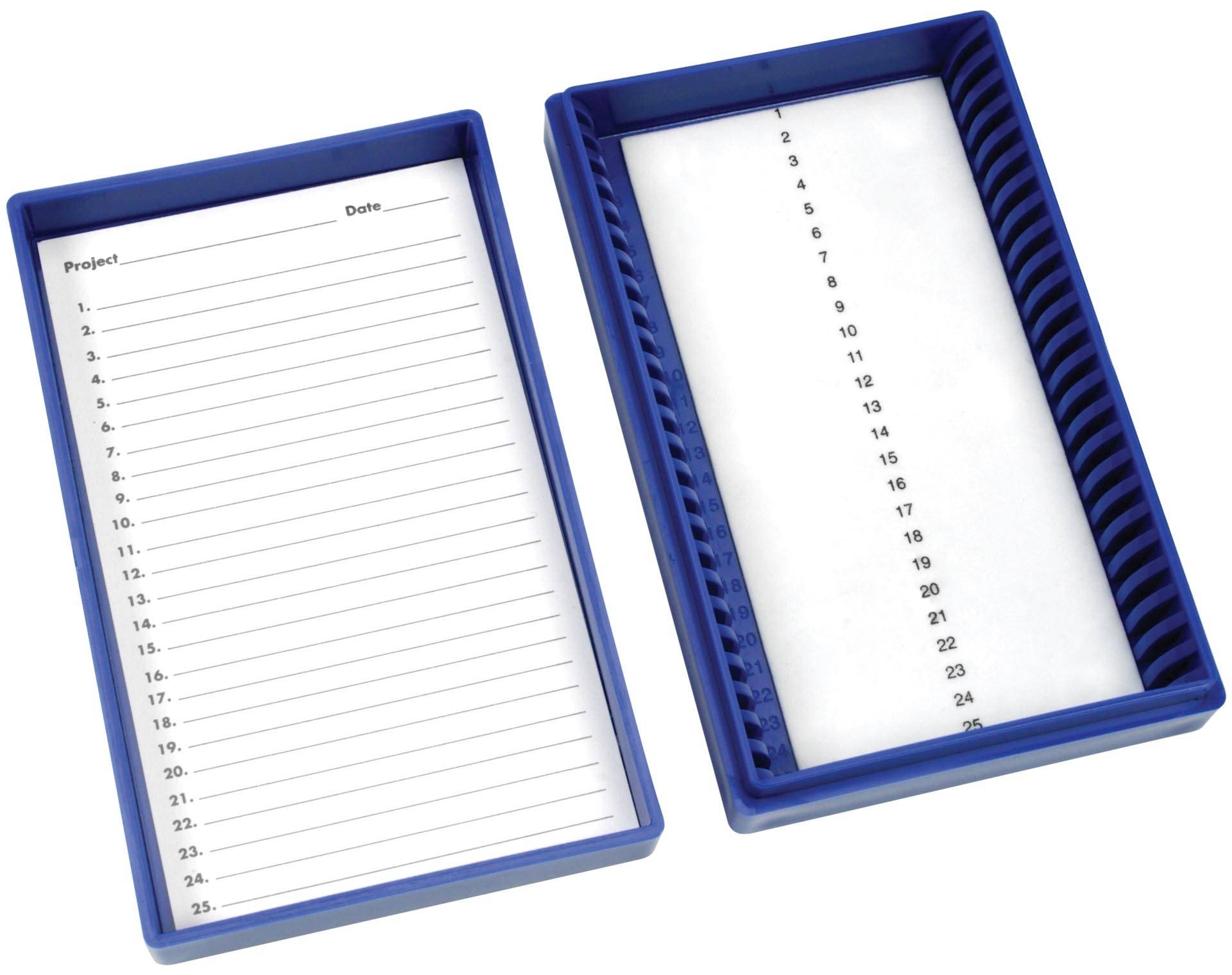 25-Place Foam-Lined Microscope Slide Boxes Heathrow Scientific