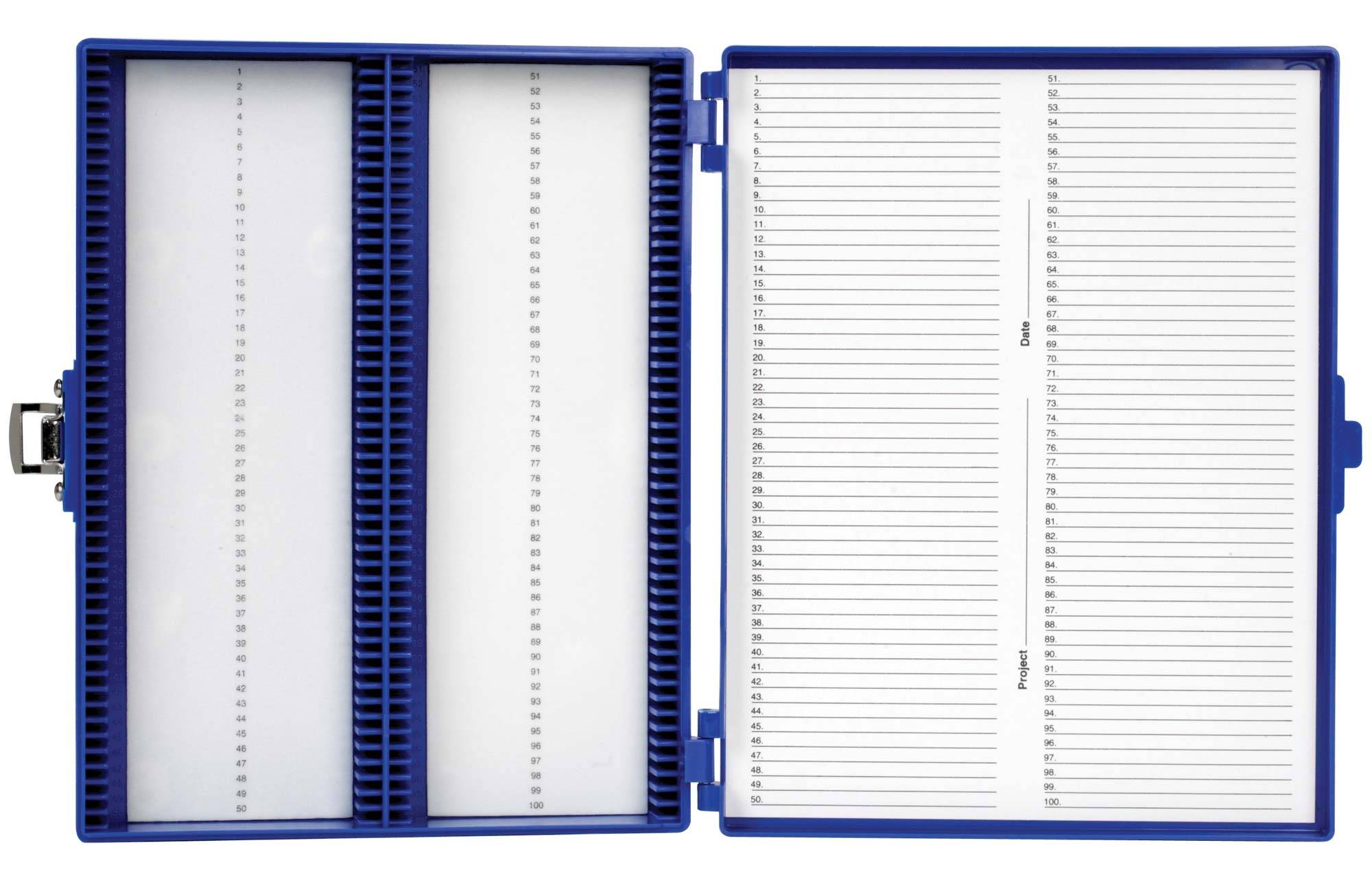 100-Place Foam-Lined Microscope Slide Box Heathrow Scientific